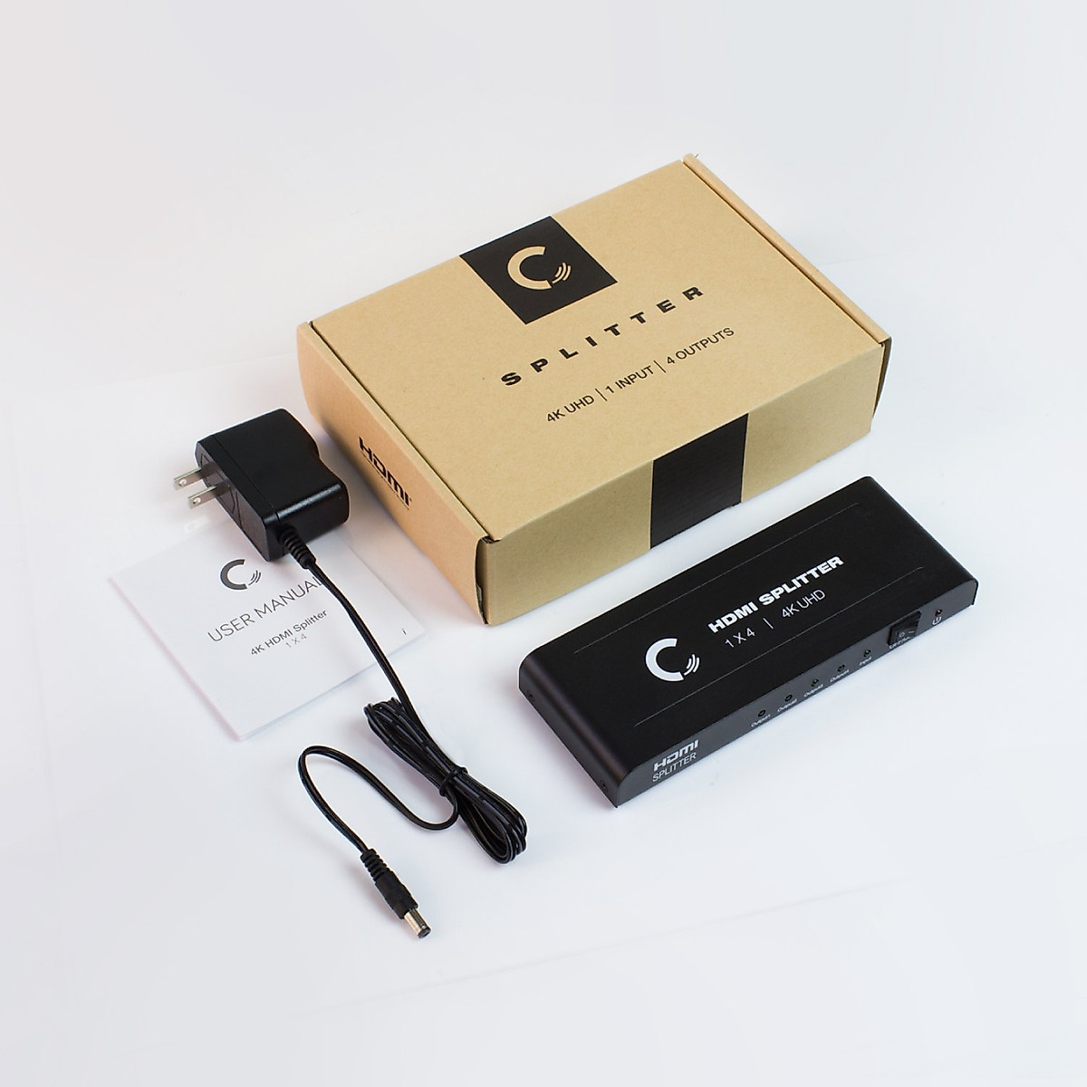 Expert Connect | 1x4 HDMI Splitter | Ultra HD 4K/2K | 1 Input - 4 outputs | Full HD/3D | 1080P | HDMI 1.4 | HDTV | PS4 / PS3 | XboxOne / 360 | DVD | Blu-ray | DTS Digital