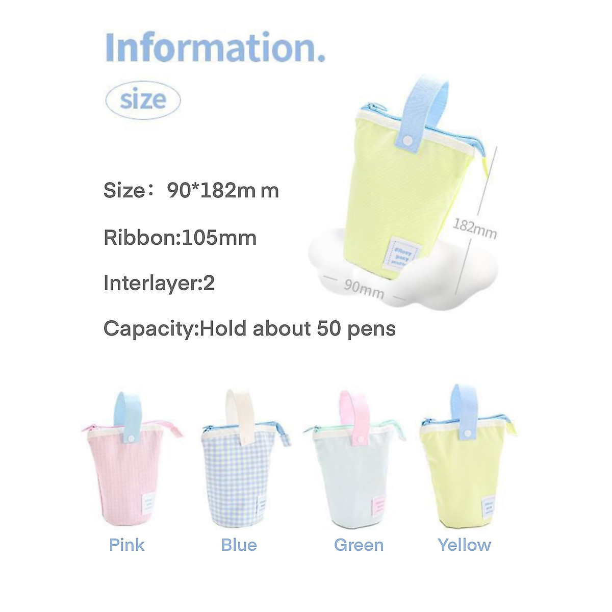 TANG QIRA Big Capacity Pencil Pen Case Office College Large Storage High Capacity Bag Stang up Pouch Holder Box Organizer, Cosmetic Bag, Cute Stationary Gift (Green)