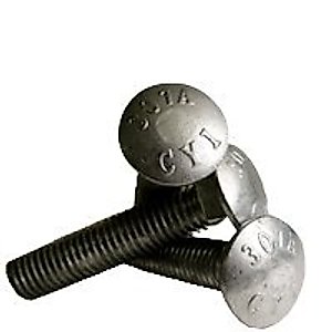 1/4"-20 x 2 3/4" Carriage Bolts A307 Grade A COARSE HDG, Full Thread,Size: 1/4"-20,Length: 2-3/4",Head: Round,Drive: External Square,Steel,Galvanized,Thread Type: UNC (Inch) (Quantity: 50)