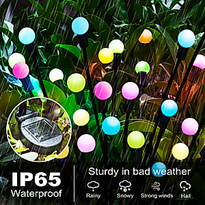 Solar Lights Outdoor Waterproof, Swaying Solar Garden Lights Firefly Lights Decorative Outdoor Lights Yard Lights, Dancing Fireflies Lights for Path Fence, Swaying When Wind Blows