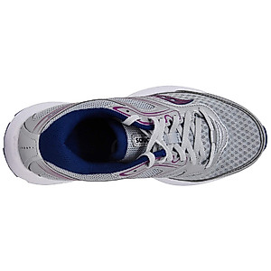 Saucony Women's VERSAFOAM Cohesion 12 Grey/Navy/Purple Road Running Shoe 8 Medium US