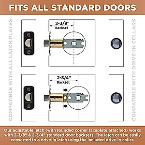 Copper Creek CK2030BC Colonial Door Knob, Privacy Function, 1 Pack, in Black
