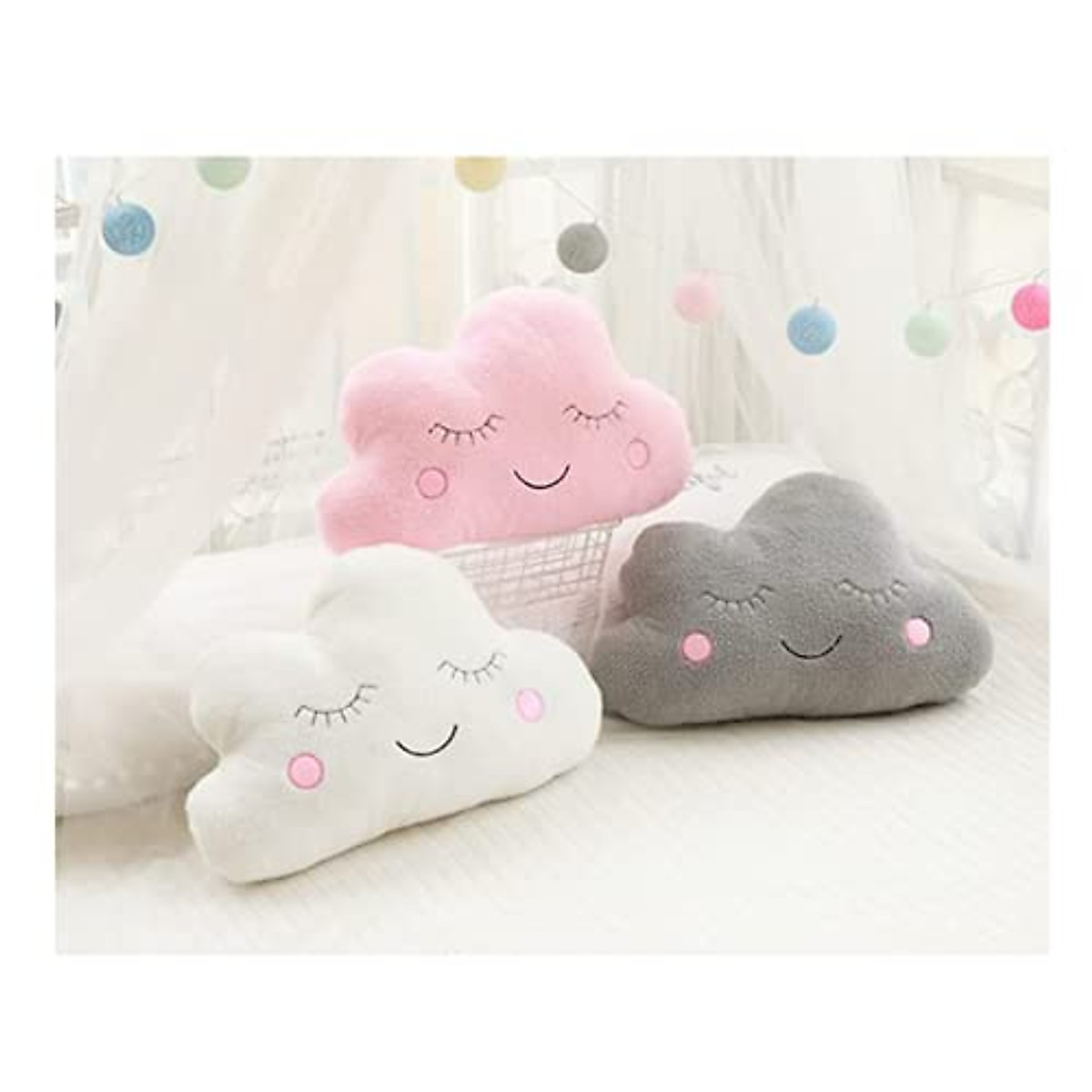 Uewidiod Star Pillow Moon Cloud freshroom Decoration Home Cushion Bed Pillow (Clouds 21.5*17.7inch/55*45cm, White)