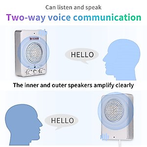DESHUN Window intercom System Dual Way, Window Speakers, A walkie-Talkie That can be Attached to Glass,Built-in Microphone, intercom System for The Business/Bank/Office/Hospital/Station/Catering