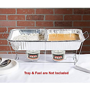 6 Pack Buffet Wire Rack Folding Chafing Stand Chrome Frame Serving Trays Food Warmer | Easy Foldable Collapsible for Storage & Reuse for Home Party, Wedding and Birthday Party Event Catering Supplies