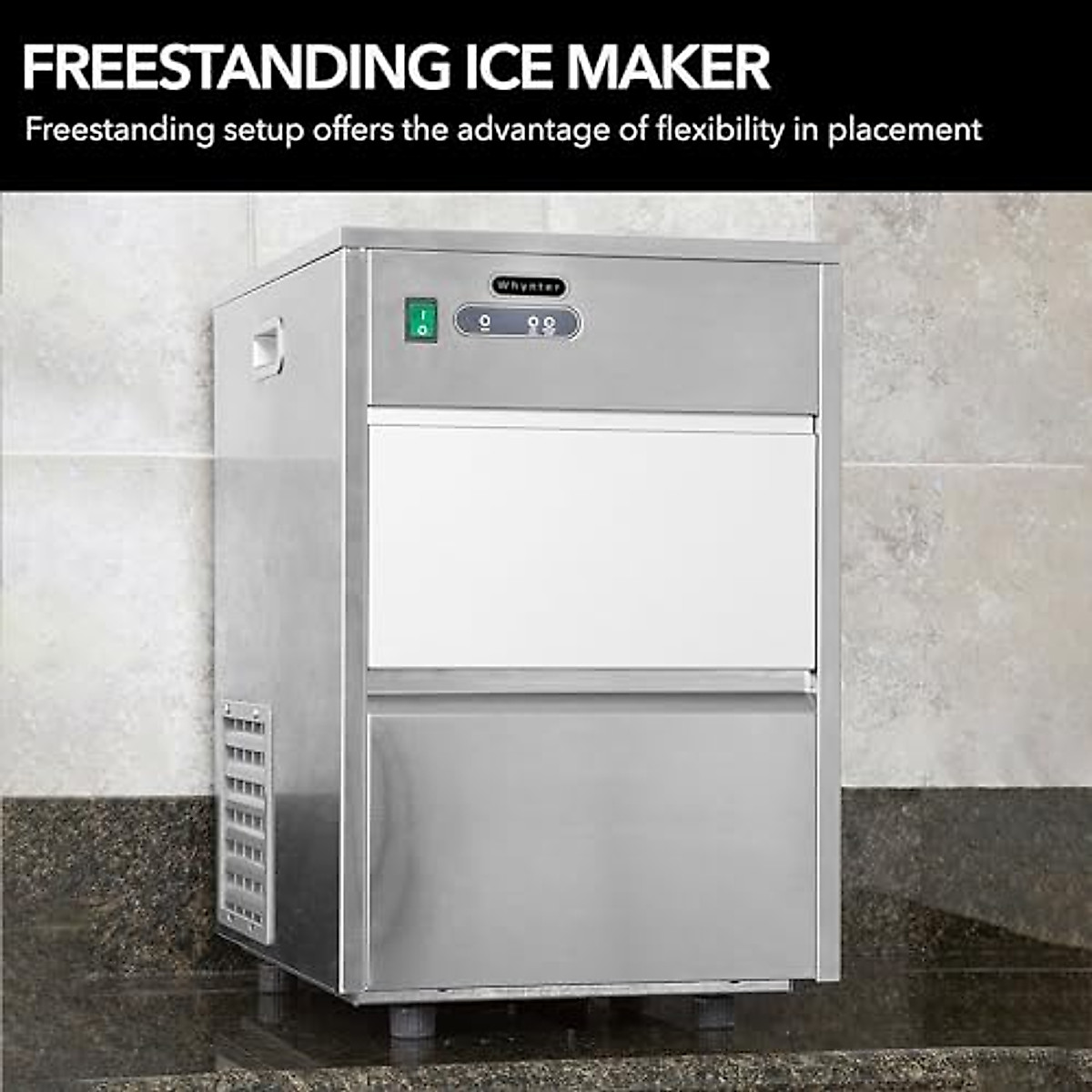 Whynter FIM-450HS Freestanding Maker-44lb Capacity Ice Makers, One Size, Silver