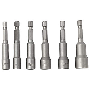 14pcs 6-19mm Quick-Change Magnetic Nut Driver Drill Bit Sets 1/4 inch Hex Shank Metric Socket Wrench Screw Power Tool