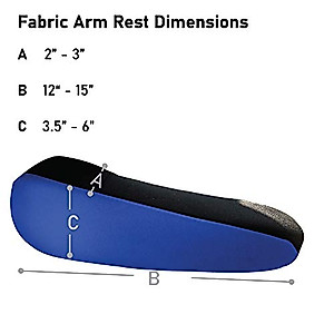 FH Group Flat Cloth Fabric Blue Armrest Cover Semi-Universal Fit, One Pair Blue