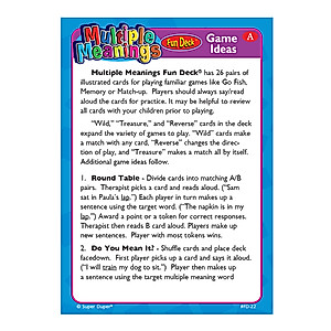 Super Duper Publications | Multiple Meanings Fun Deck Flash Cards | Educational Learning Resource for Children