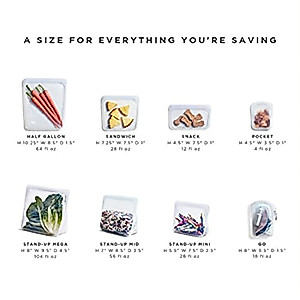 Stasher Silicone Reusable Storage Bag, 1/2 Gallon (Aqua) | Food Meal Prep Storage Container | Lunch, Travel, Makeup, Gym Bag | Freezer, Oven, Microwave, Dishwasher Safe, Leakproof