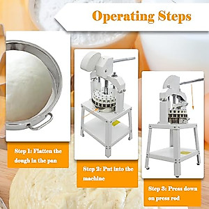 EQCOTWEA Manual Dough Divider Cutter Machine 48pcs Dough Dividing Cutting Machine Pastry Cutter Dough Lump Spacer Hand Press Pizza Dough Fillings Divider Stainless Steel Bakery Machine 22g-105g