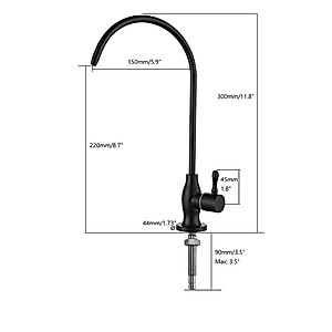 GULICA Commercial Water Filtration Faucet, Drinking Water Dispenser, Matte Black, Lead-Free Solid Brass and Ceramic Cartridge