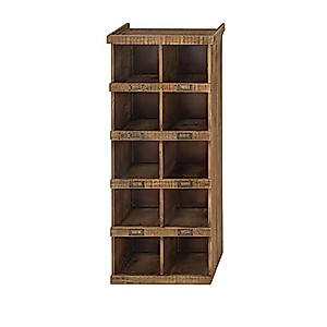 Deco 79 Wood 8 Cubbies Wall Shelf, 18" x 7" x 42", Brown