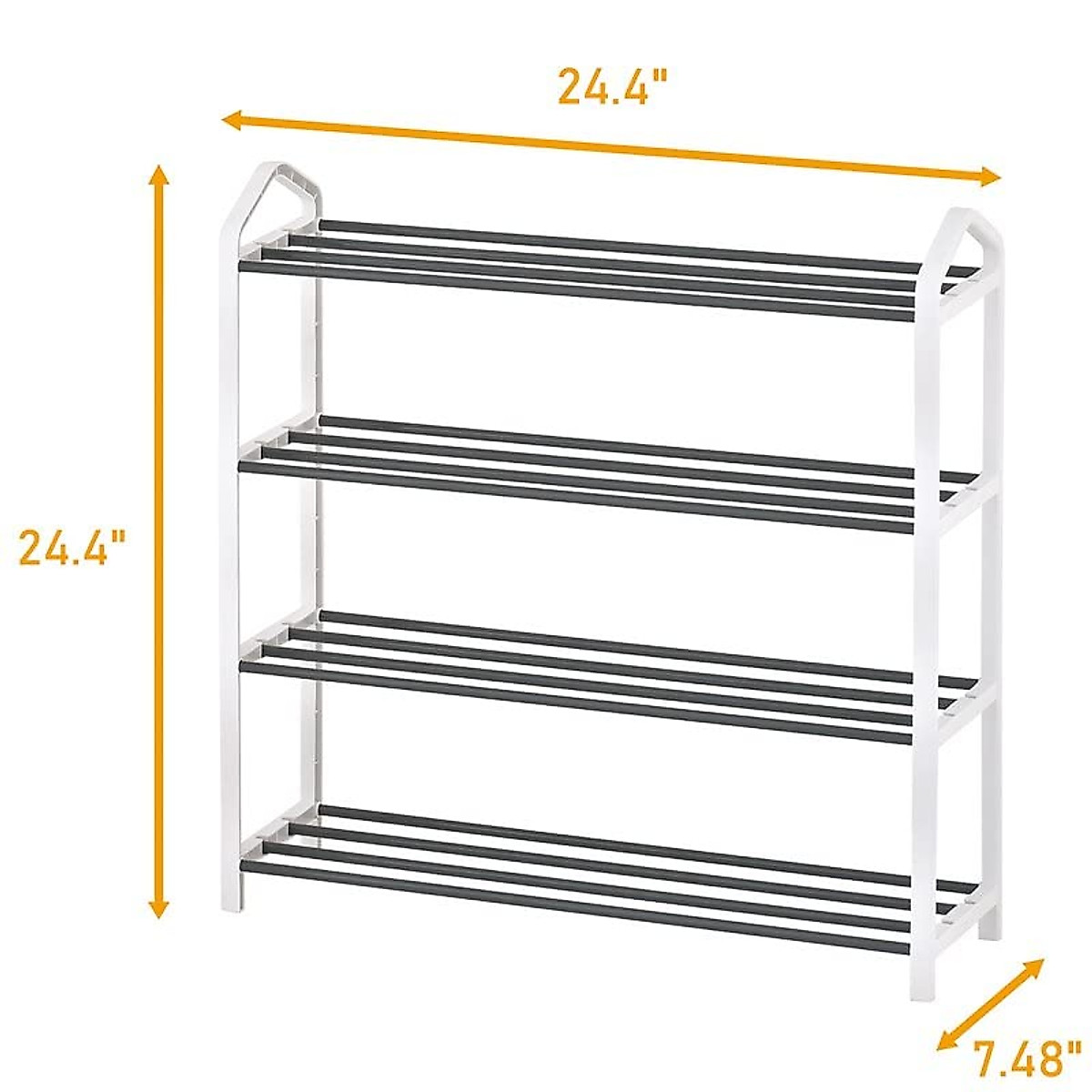 4 Tier Heavy Duty Metal Shoe Rack Stand Shelf Shelving Hallway,Bedroom,Bathroom,Living Room Organizer Holder Storage for 12 Pairs Shoes