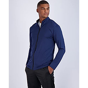 3 Pack: Men’s Quick Dry Fit Long Sleeve Full Zip Up Workout Running Jacket Fitness Sports Casual Outdoor Hiking Performance Active Athletic Wicking Track Hybrid Golf Windbreaker Sweatshirt Set 3, L