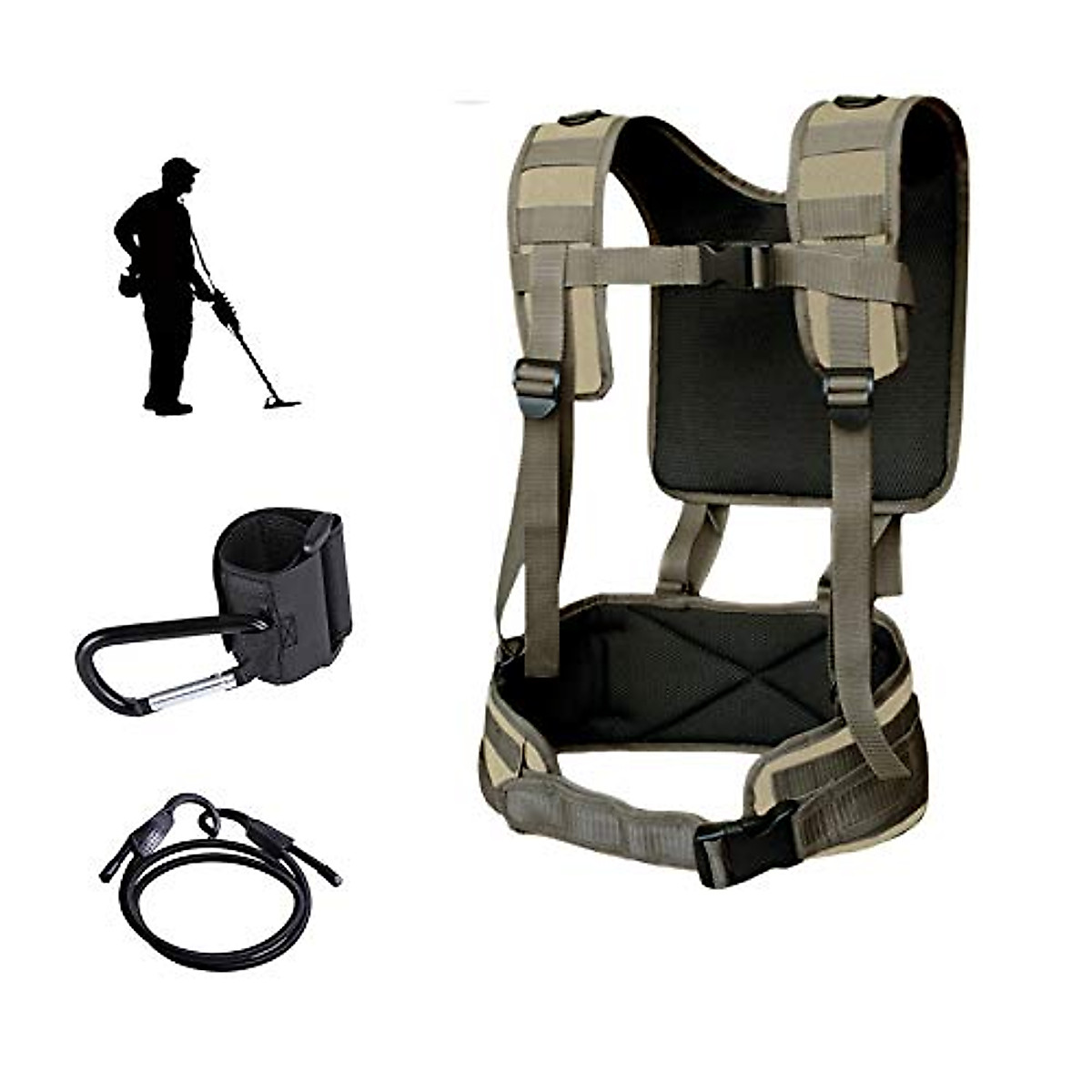 Metal Detector Generic Detecting Harness Sling Easy Swing Limb arm Saver Support Garden Metal Detector