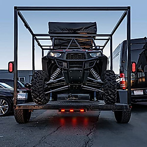 Nilight TL-11 1PC Red 9 LED ID Bar Marker Tail Black Stainless Steel Bracket for Truck Trailer Boat Identification Light, 2 Years Warranty