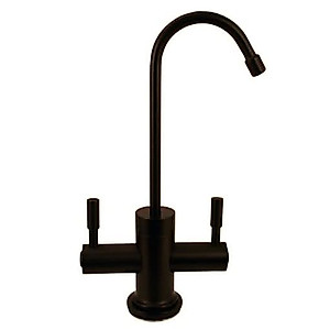 Westbrass CO149-12 Contemporary 10" 2-Lever Handle Hot and Cold Water Dispenser Faucet Kit with Heating Tank, Filter, Kitchen Sink Strainer & Disposal Trim Set, Oil Rubbed Bronze