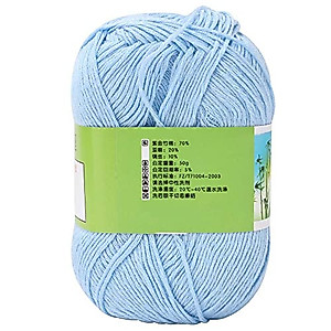 Jeanoko Popular Medium-Fine Bamboo Charcoal Line Cotton Woven Sweater Scarf Yarn with a Crochet for Knitting Crocheted Work(Sky Blue) Yarn