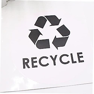 SEWACC 24 Pcs Trash Decal White Stickers Marking Paste for Garbage Can Trash Can Waste Bin Recycling Stickers for Bins Trash Can Black Recycle Trash Bin Sticker Vinyl Garbage