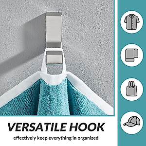 APLusee Brushed Nickel Towel Hook, 304 Stainless Steel Versatile L Shape Clothes Holder, Practical Bathroom Kitchen Storage Hanger, Wall Mounted