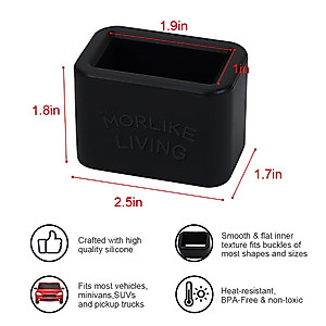Morlike Silicone Belt Buckle Holder (Black, 2 Pack)