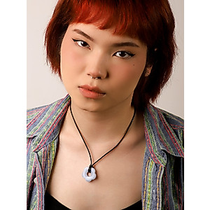 OJERRY Preppy Kawaii Cool Baby Blue Flower Cord Necklace Cute Coolest Accessories Waterproof Summer Esentials Friendship Necklaces Gift for Women Trendy Stuff