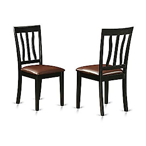 East West Furniture WEAN5-BCH-LC Weston 5 Pc Dinette set with a Dinning Table and 4 Leather Dining Chairs in Black, 5-Piece