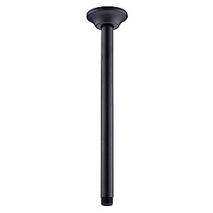 BESTILL 12 Inch Ceiling Mount Shower Arm and Flange, Matte Black