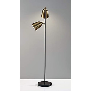 ADESSO 3237-01 Floor-Lamps, Matte Black/Antique Brass