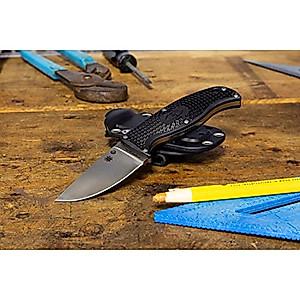 Spyderco Enuff Clip Point Fixed Blade Utility Multitool Knife with 2.75" VG-10 Stainless Steel Blade and Premium Custom-Molded Boltaron Sheath - PlainEdge - FB31CPBK