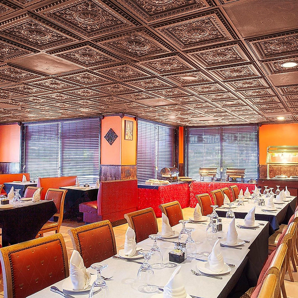 Faux Tin Glue up/Drop in Ceiling Tile #223 Antique Copper Pack of 10 2'X2' Tiles (~ 40 sq.ft)