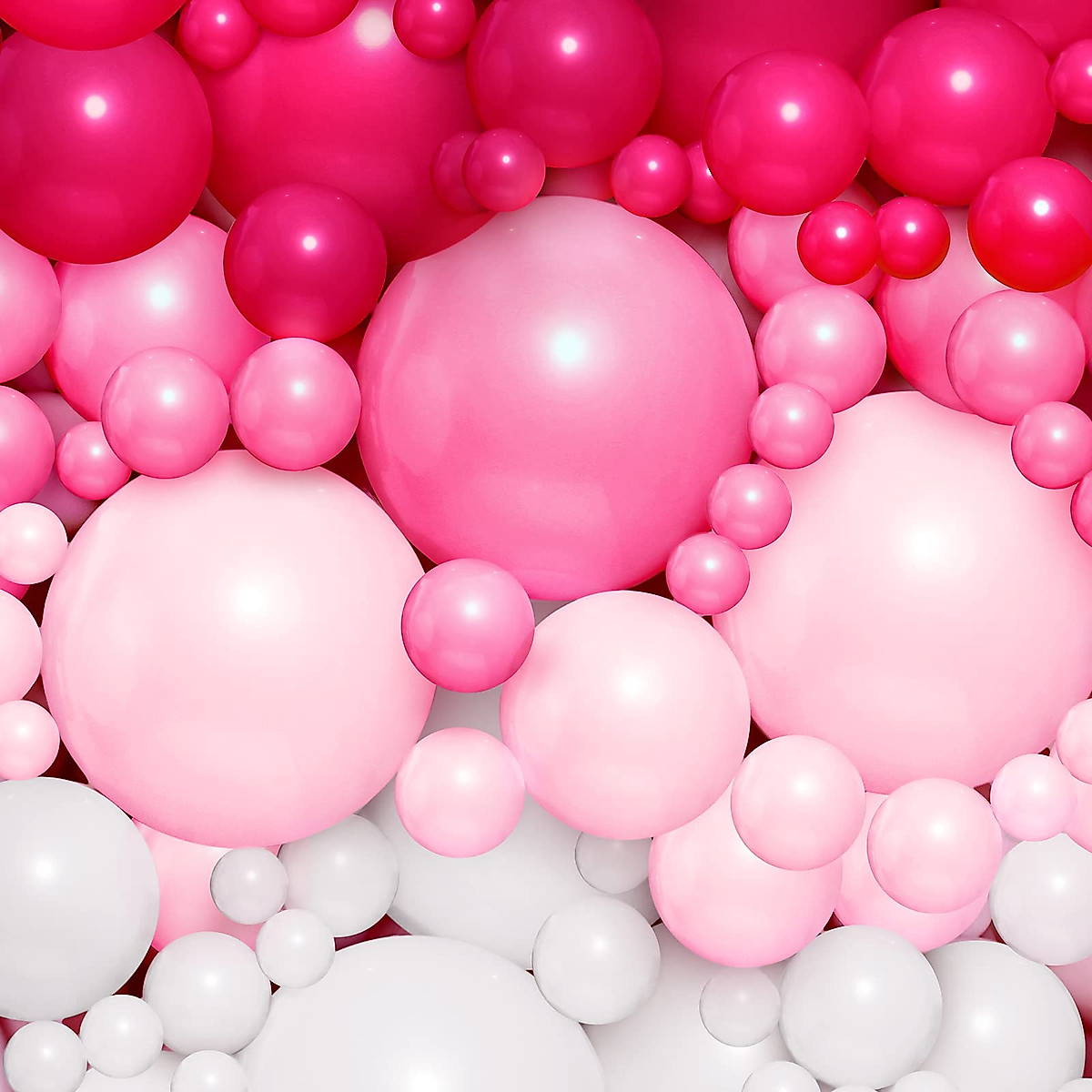 Civaner 168 Pack Balloon Garland Arch Kit Latex Balloon Different Sizes 18/10/5 Inch Balloons Wall Decor for Wedding Birthday Party(Gradient Pink)