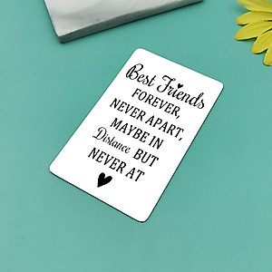 Best Friend Gift Engraved Wallet Insert Card Friendship Gifts Long Distance Relationship Gifts for Sisters Besties Metal Wallet Insert Card for Coworker Graduation Christmas Birthday Gifts