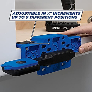 Kreg KHI-CDIJ Cabinet Door Mounting Jig - for Frameless or Face-Frame Cabinets - Easily Adjustable Cabinet Jig - for Attaching Hinges for Cabinet Doors