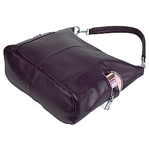 YALUXE Women's Leather Medium Purse Multi Pocket Soft Cowhide