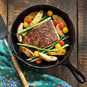 Pre-Seasoned Cast Iron Skillet 3-Piece Set - Best Heavy-Duty Professional Restaurant Chef Quality Pan Cookware Set - 10", 8", 6" - Great For Frying, Saute, Cooking, Pizza etc, Black