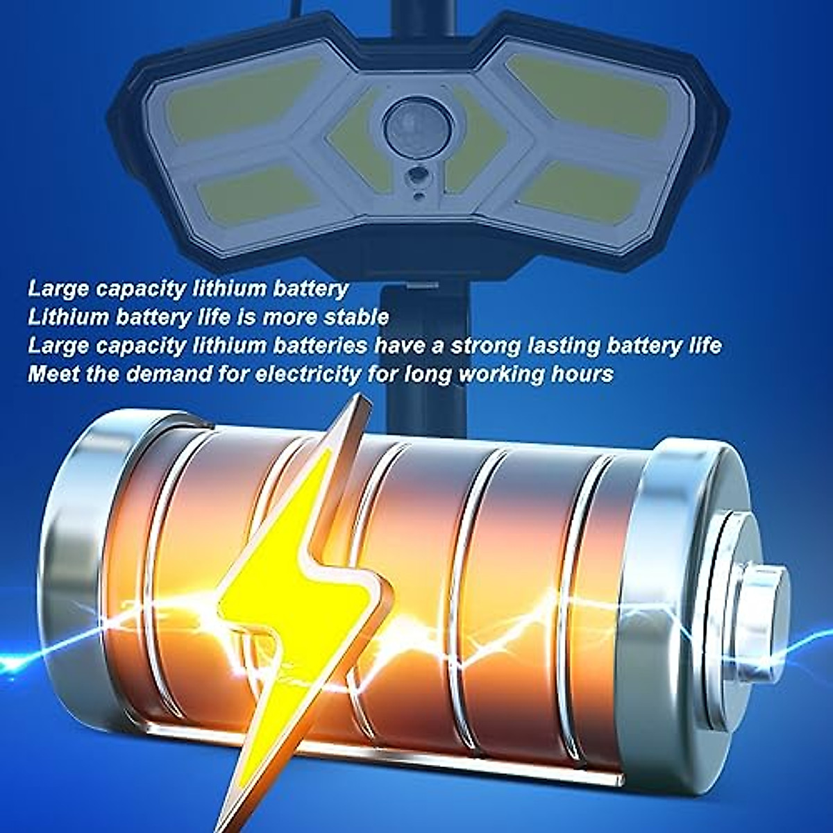 Demeras Solar Landscape Spotlights, 2400mah Bright Solar Flood Lights Auto Induction 2 Adjustable Brightness Modes for Patio (ASTEY-KXK-600-128COB)