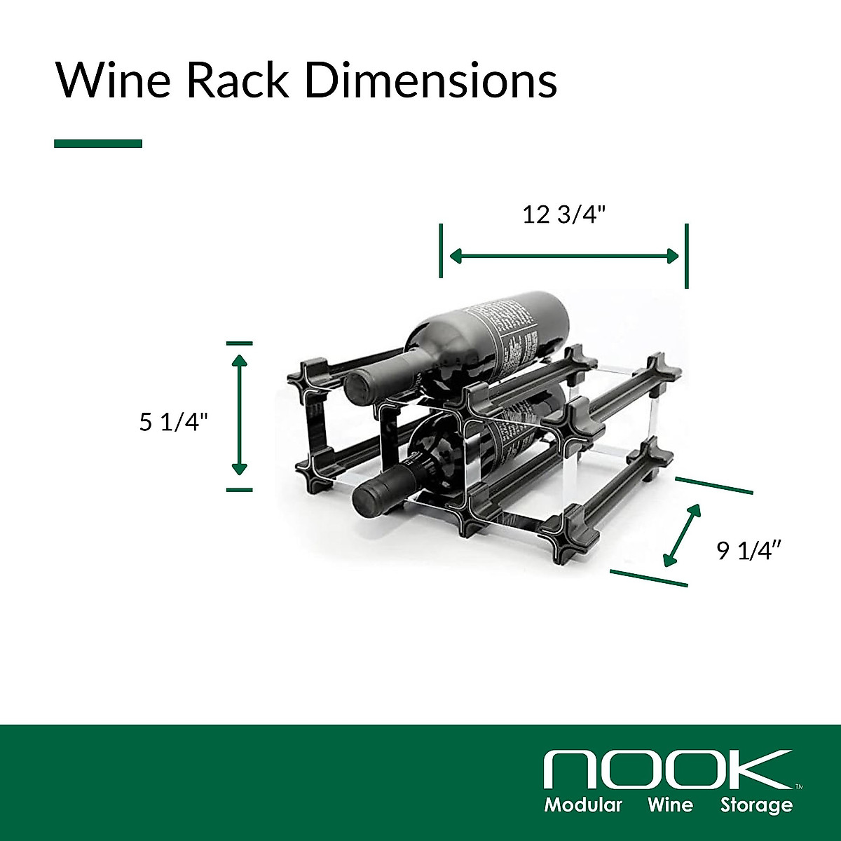 Nook 6 Bottle Modular Wine Rack - Easy 2 Step Assembly