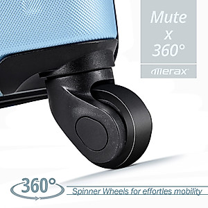 Merax Luggage Sets 2 piece Carry on Luggage Suitcase Sets of 2, Hard Case Luggage Expandable with Spinner Wheels (Baby Blue 2-Piece (20/28))