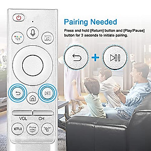 BN59-01312B Voice Remote Control Replacement for Samsung Smart LCD LED QLED UHD HDTV 4K 3D TVs Models QN90A QN85A QN900A QN800A Q60A Q70A Q80A AU800D Series, Silver