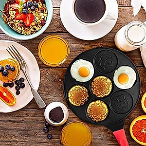 DAYOOH Pancake Maker for Kids, Waffle Maker Breakfast, Sarten Para Pancakes, Egg Cooker Pan Mini Pancakes Pan Animal Pancake Molds Pancake Shapes Nonstick Crepe Pan Pancake Griddle