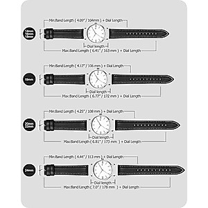 Fullmosa 18mm Leather Watch Bands Compatible with Garmin Vivoactive 4S/Vivomove 3S/Active S/Venu 2S/Move 3S,Black