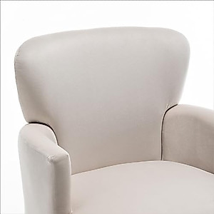 US Pride Furniture Stylish Velvet Armchair with Gold Metal Legs, Comfortable Accent Chair for Modern Living Room, Bedroom, Vanity Desk, and Entryway in Small to Mid-Size Spaces, Medium, Ivory