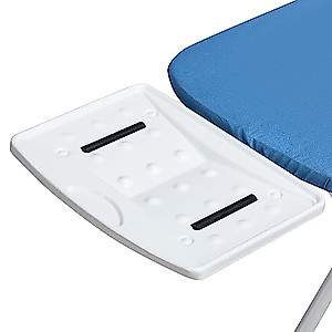 ALIMORDEN Space Saver Ironing Board 43" X 13" with Smart Hanger Adjustable Height 28"-35" Easy Storage, Heat Resistant Silicone Tray, Padded Top Blue