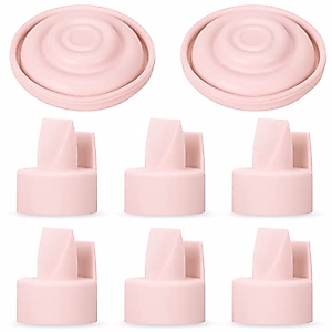 [8-Count] Papablic Duckbill Valves and Silicone Membrane Compatible with Spectra S1, S2 and 9 Plus Breastpumps, Not Original Spectra Pump Parts, BPA/DEHP Free, Pink