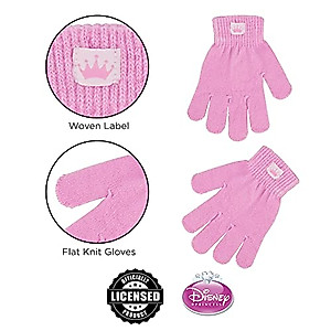Disney Girls Princess Hat And Kids Gloves Set For Ages 4-7, Pink