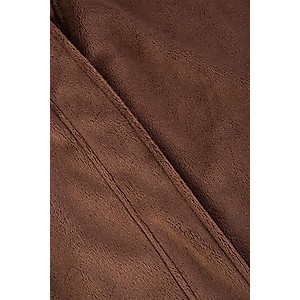 Canyon Rose Cloud 9 Men's Plush Microfiber Spa Robe, Kimono Style Wrap, 3/4 length Sleeves, Side Pockets, Waist Belt with Bi-level Loops, Machine Washable, 52 inch length, Chocolate Brown, XL