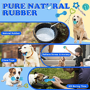 22 Pack Dog Chew Toys for Puppy Small & Medium Breed Dogs with Rope Toys & Dog Toy Basket, Treat Balls, Flamingo Plush Squeaky Toys, Puppy Teething Toys, Promote Dog Dental Health, Exercise & Bonding