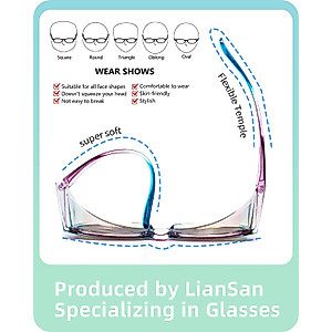 LianSan Safety Glasses Over Eyeglasses for Women - Anti-Fog Goggles Fit Over Prescription Eyewear for ANSI Z87.1 Certified(Multicolor)